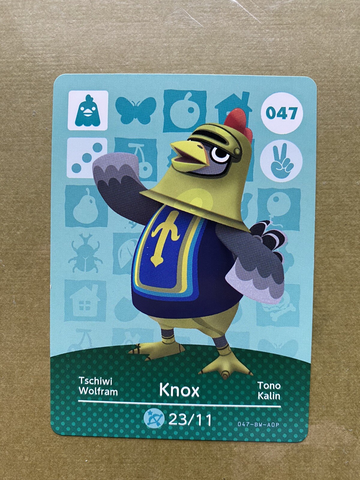 047 Knox Animal Crossing Amiibo Card #047 Authentic ACNH | eBay