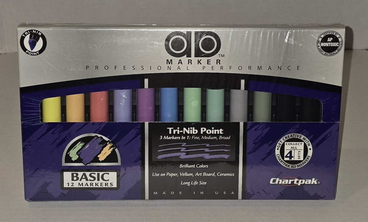 Chartpak Logo Chartpak AD Design Markers Neutrals, Blacks,