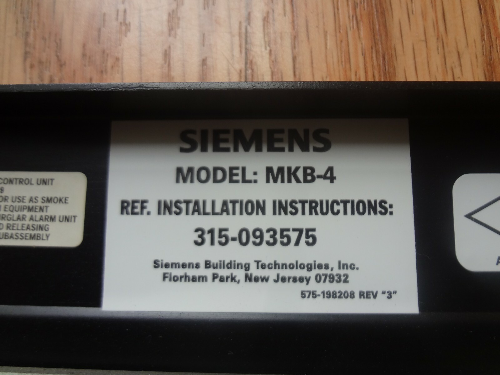 SIEMENS MKB-4 PANEL CONTROL FIRE ALARM SYSTEM FREE SHIPPING !!! | eBay