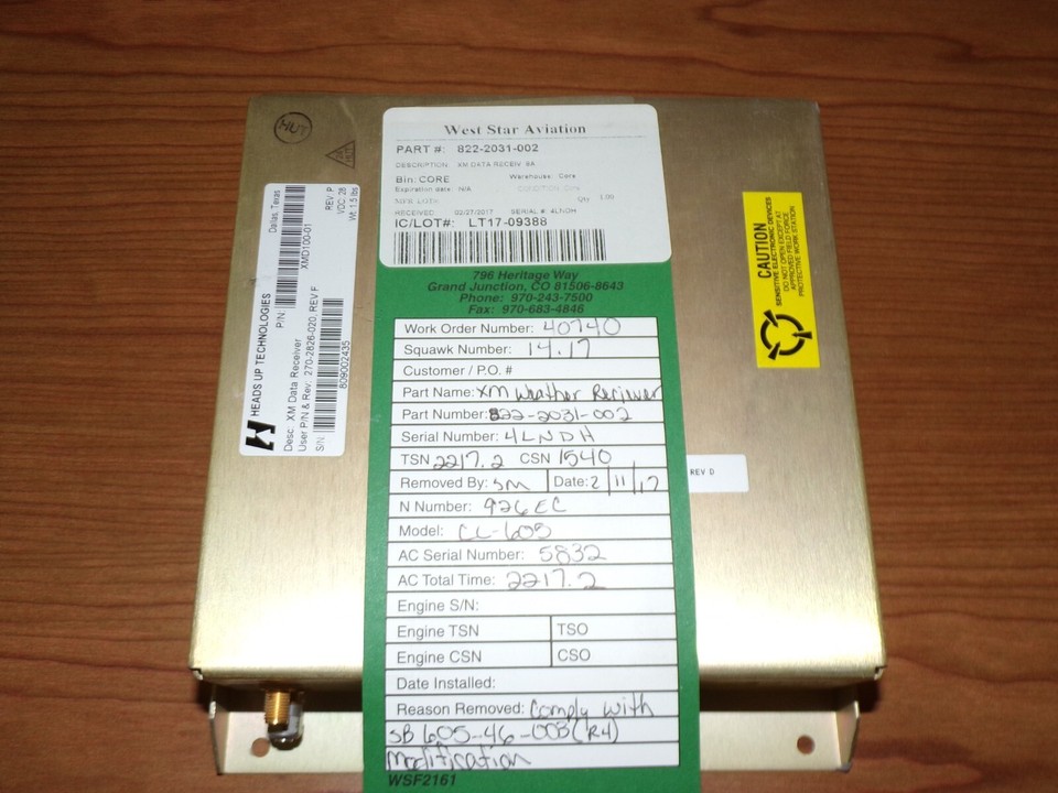 Rockwell Collins XMWR1000 XM Weather Receiver 822-2031-002 | eBay