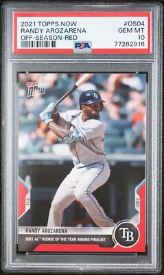 PSA 10 GEM-MT Randy Arozarena 2021 Topps Now #OS04 Rookie Card Red #9/ ...