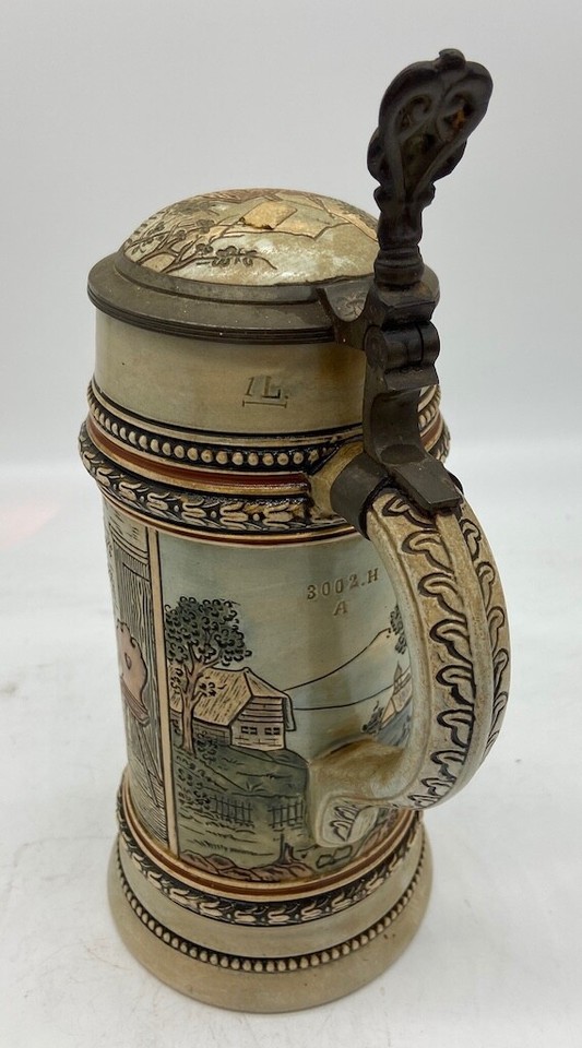 Merkelbach and Wick Character Lidded Beer Stein Germany late 1800s ...