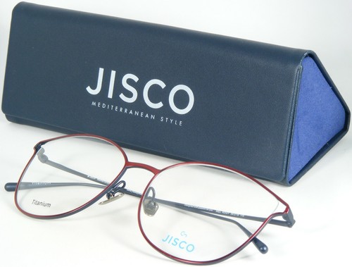 JISCO MEL RDGY RED /SLATE BLUE EYEGLASSES GLASSES TITANIUM FRAME 56-16 ...