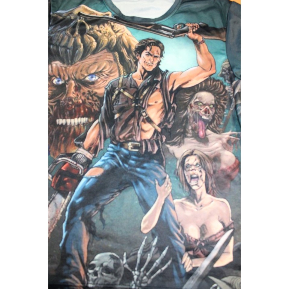 Horror Movie Zombie Killer Chainsaw Shotgun Short Sleeve Shirt Medium ...