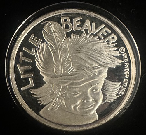 LITTLE BEAVER RED RYDER CARTOON CELEBRITIES 1987 1OZ .999 SILVER ART ...