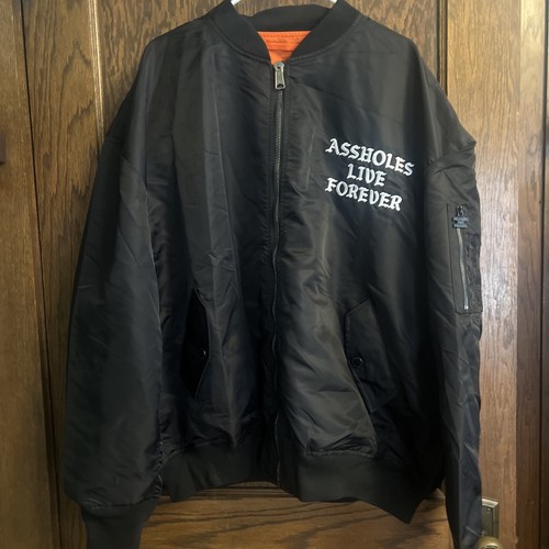 Mens A**holes Live Forever Bomber Flight Jacket Reversible 2XL Nwot ...