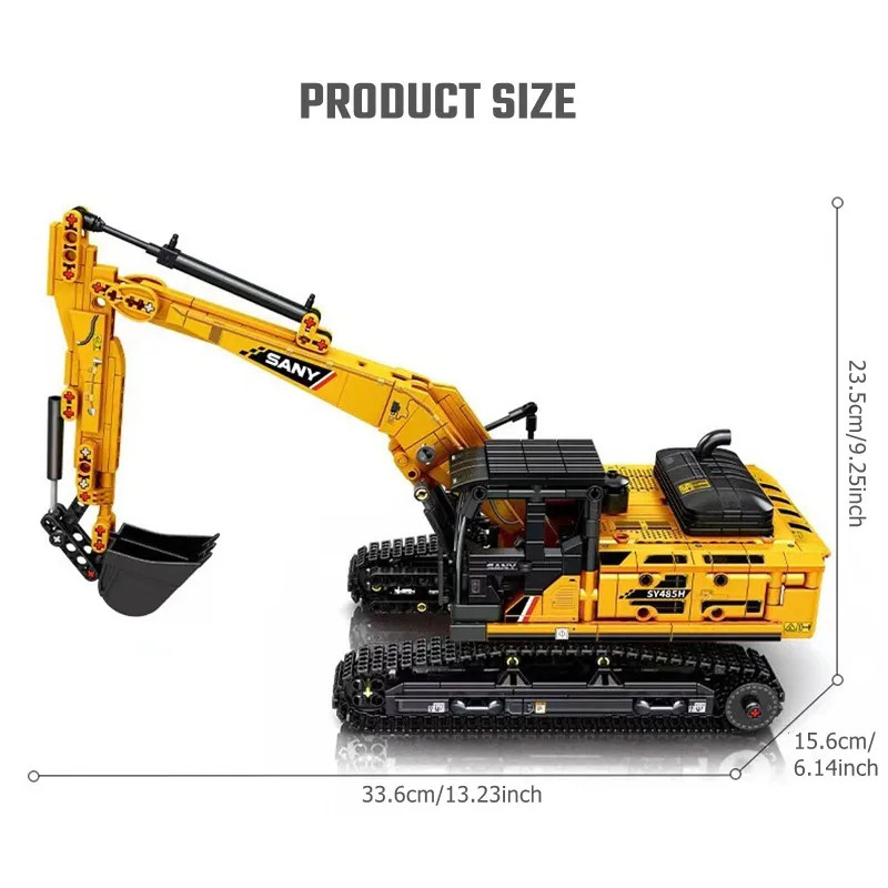 BLOCK 1022pcs Excavator Models Building Blocks MOC City Construction ...