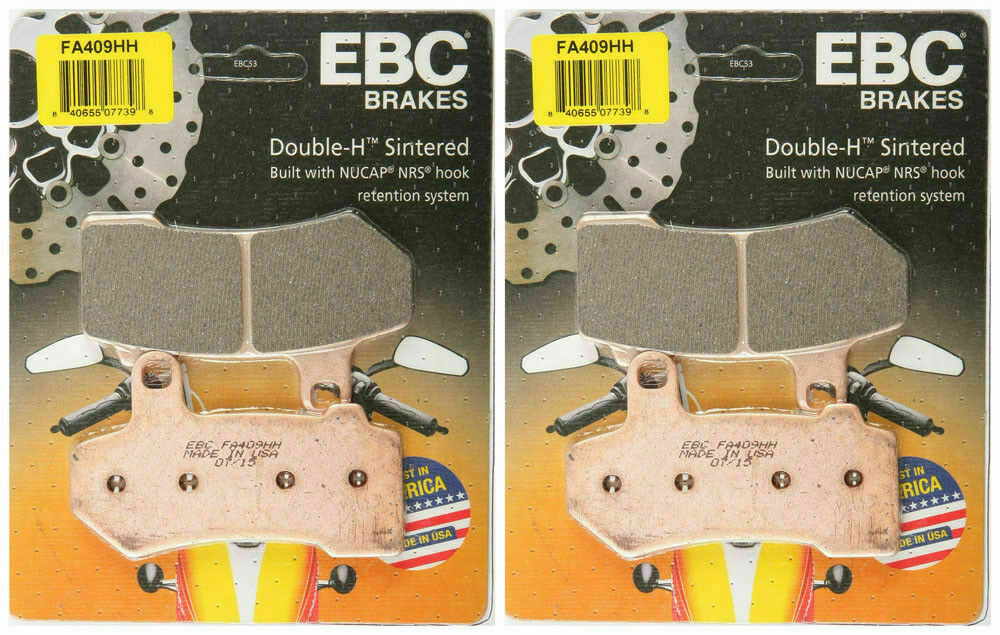 EBC FA409HH Sintered Brake Pads 2 Sets For Harley Touring 2008-18, Vrod ...