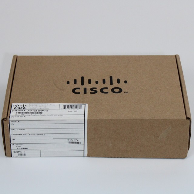 Cisco ATA192-3PW-K9 2 Port Multiplatform Analog Telephone Adapter with ...