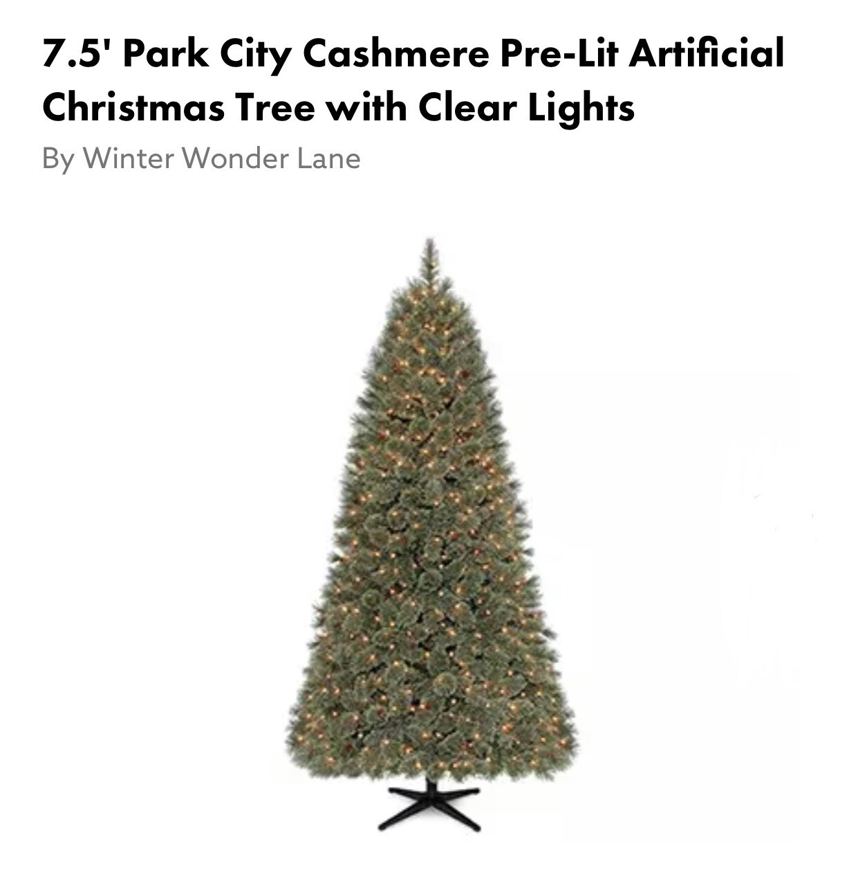 Winter Wonder Lane 7.5 Ft Park City Cashmere Pre Lit Christmas Tree | eBay