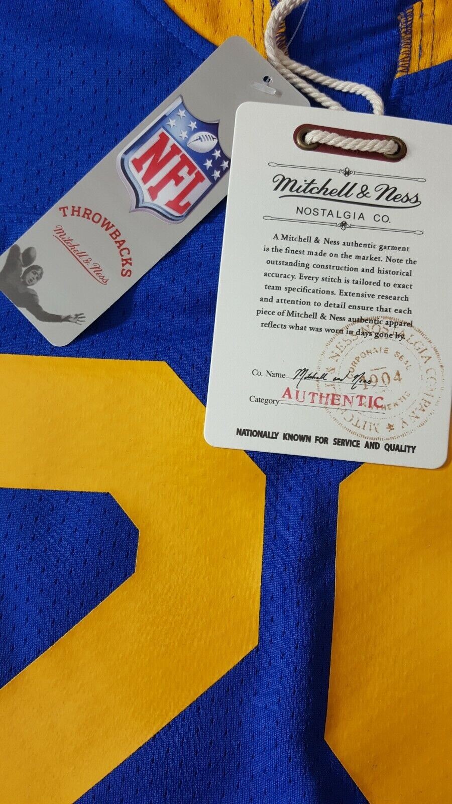 ERIC DICKERSON Authentic New Mitchell&Ness '85 Blue Thrwbck Rams Jrsy ...