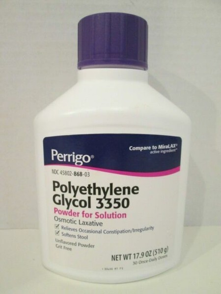 Perrigo Polyethylene Glycol 3350 Powder Laxative 17.9 Oz Generic ...