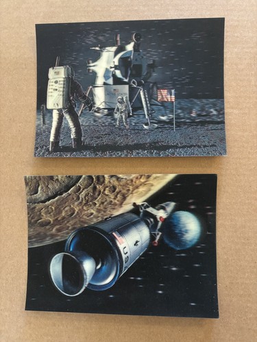 Vintage Japanese 3D Apollo-Moon Collector Series, Holographic Postcards ...