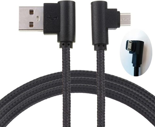 Right Angle Micro USB Cable, Braided 90 Degree USB A to Micro B ...