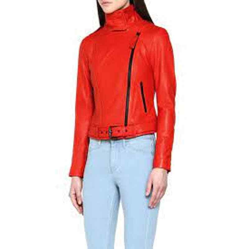 Mackage Hania Red Leather Moto Jacket XS | eBay