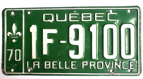 Plaque d'immatriculation Canadienne Québec License Plate 1970 | eBay