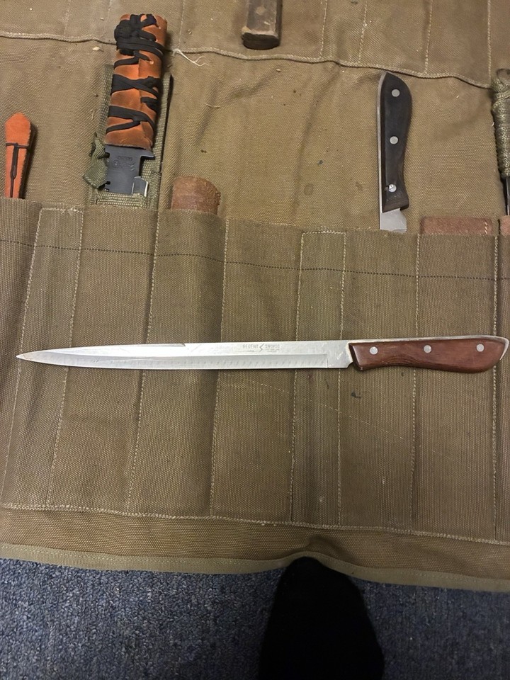 WWII U.S. Army Butcher Tool Roll w Knives Case XX – Original Military ...
