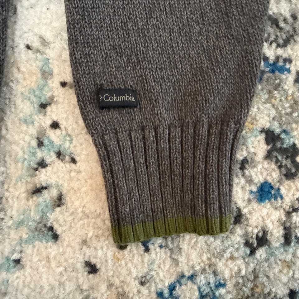 Columbia Sportswear Long Sleeve Knit Sweater Gray Green Men's Size XL ...