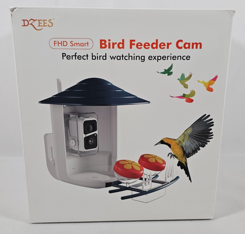 Smart Bird Feeder HD Camera AI Recognition Battery Orange Humming Birds ...