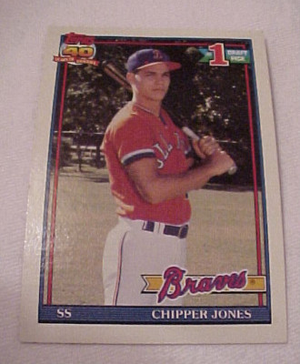 CHIPPER JONES SS TOPPS 1991 DRAFT PICK BASEBALL CARD | eBay