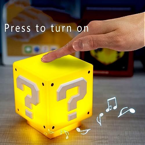 Super Bros Question Block Lamp,Square LED Night Light with USB Cable ...
