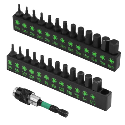 26-Piece Hex Head Allen Wrench Drill Bit Set, 1/4Hex Shank Quick Change ...