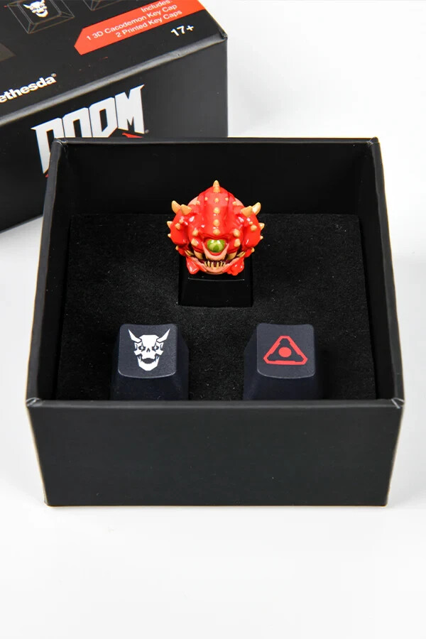 Doom Eternal Cacodemon Resin Figure + Lost Soul Skull & UAC Key Caps ...