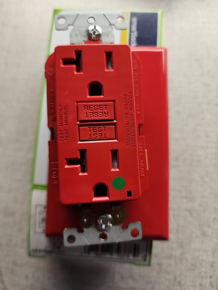 NEW Leviton GFTR2-HGR Red GFCI Receptacle | eBay