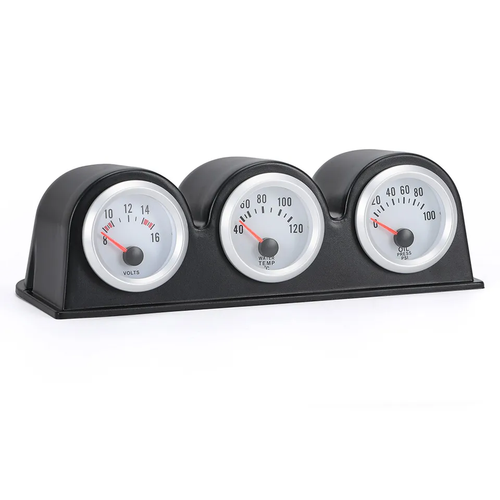 52mm Auto Gauge Set 3in1 Gauge Digital Dash Voltmeter Temperature Oil ...