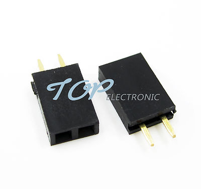 50pcs New Single Row 1x2 pins 2.54mm Pitch Female Header straight | eBay