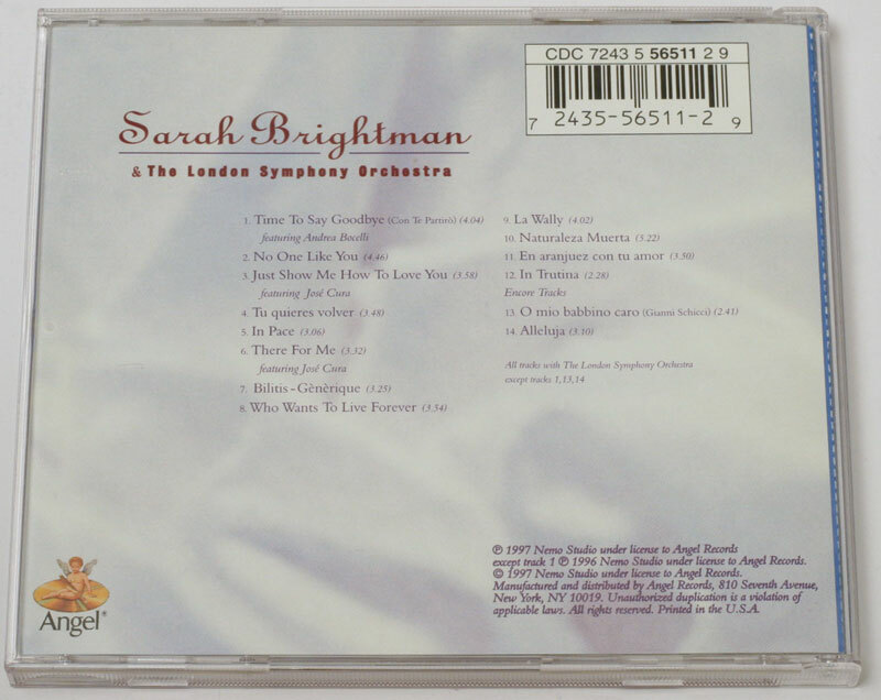 CD - TIME TO SAY GOODBYE - Sarah Brightman - Angel 1997 | eBay