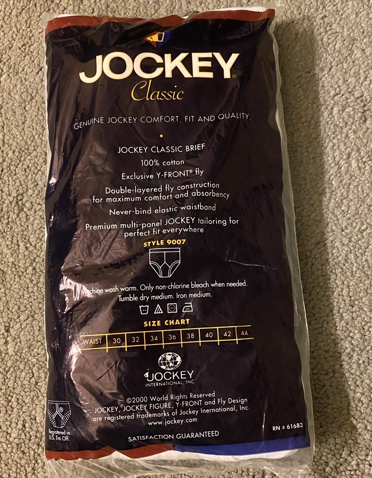 Jockey Classic Inverted Y Front Fly Full Rise Brief 3 Pack Size 36 ...