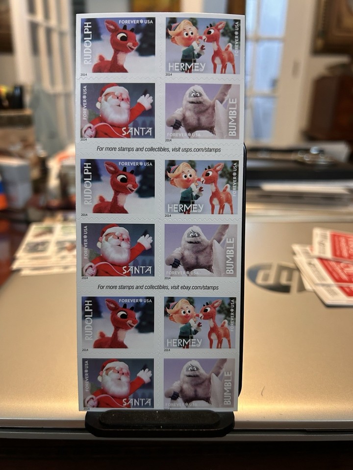 Mint USA RUDOLPH REINDEER Pane of 20 Forever Stamps Issued 2014 FV $15. ...