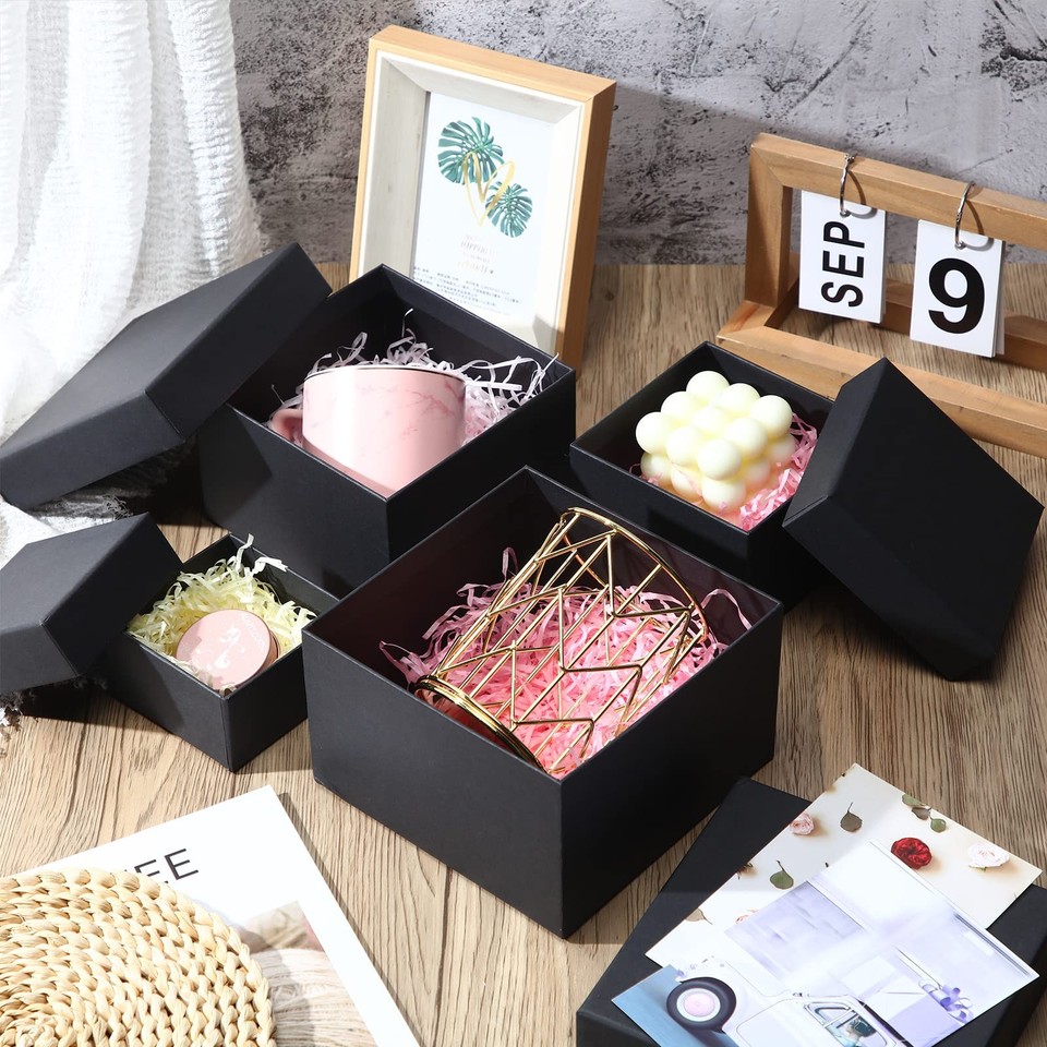 16 Pack Square Nesting Gift Boxes with Lids 4 Assorted Sizes Gift Boxes ...