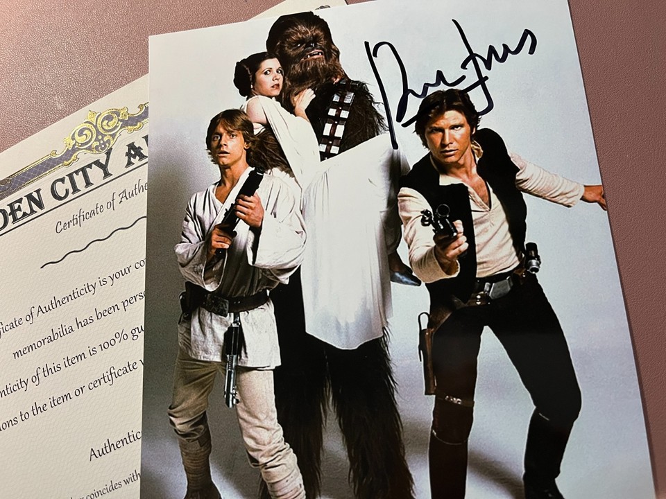 Harrison Ford Signed• Star Wars HAN SOLO Autographed 8 x 10 Color w ...