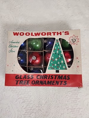 Vintage Woolworth's Glass Christmas Tree Ornaments Box Of 12 | eBay