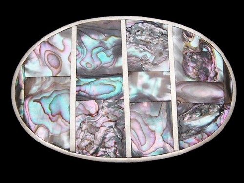 MI29154 VINTAGE 1970s **ABALONE SHELL** SOUTHWESTERN DESIGN BELT BUCKLE ...