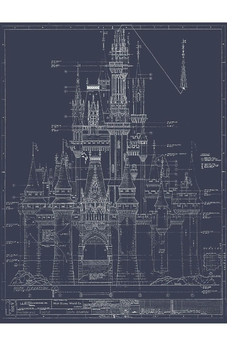 Cinderella Castle Blueprint Poster