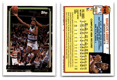 1992-93 Topps Gold #248 Marcus Liberty - Denver Nuggets | eBay