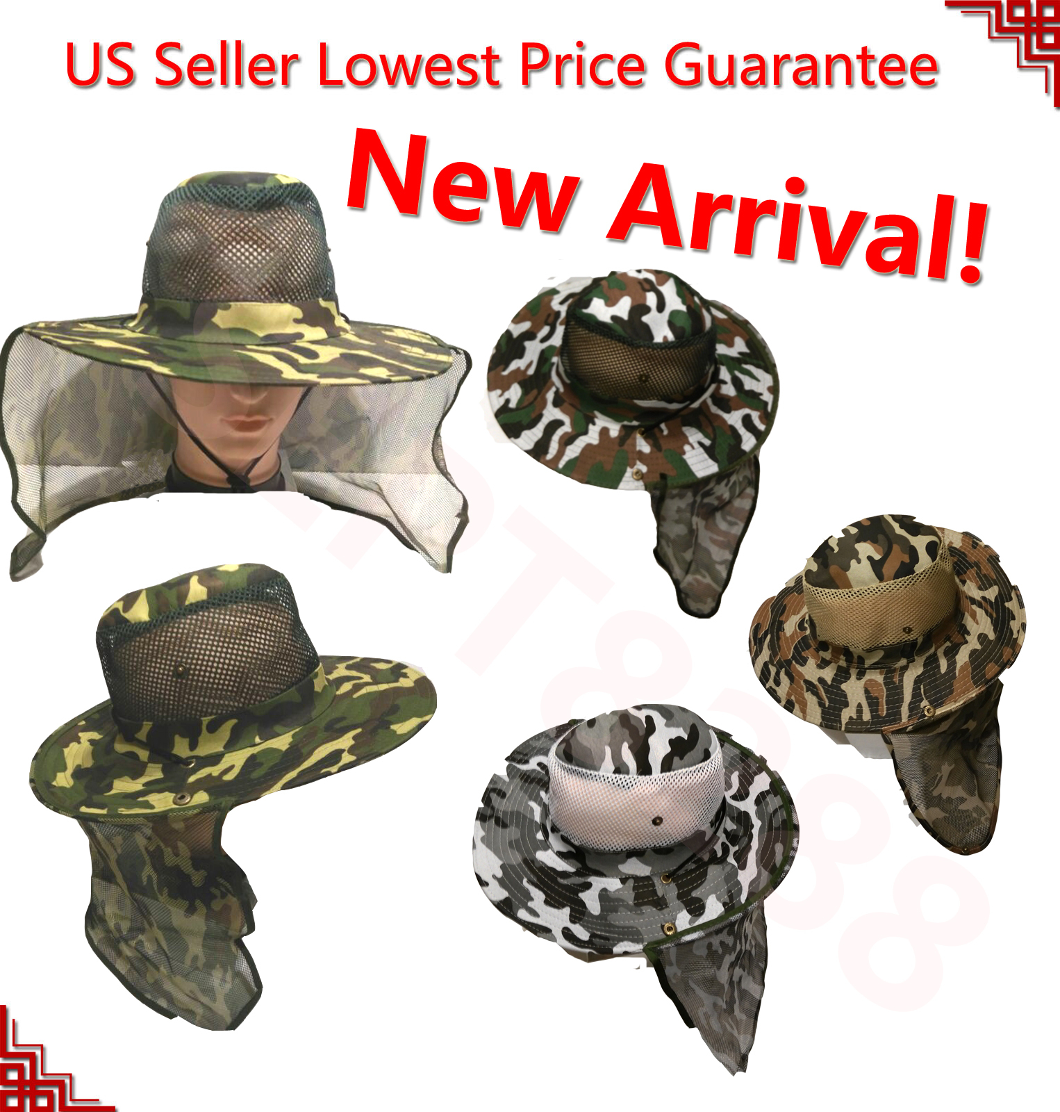 Men's Cool Outdoor Fishing Hiking Outback Safari Vented Sun Hat Cap ...