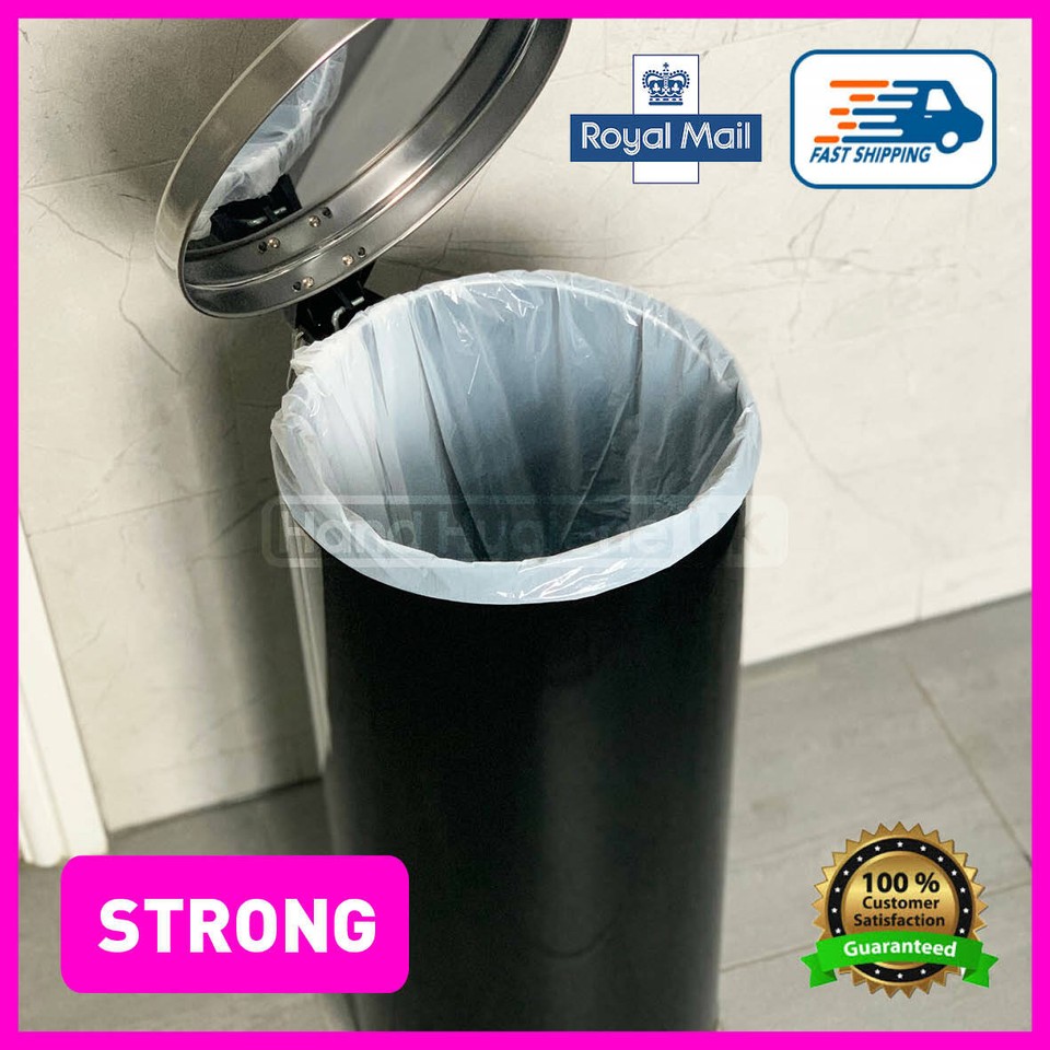 5L 12L 25L Bin Liners White Clear Black Light Medium Heavy Duty Bags | eBay UK