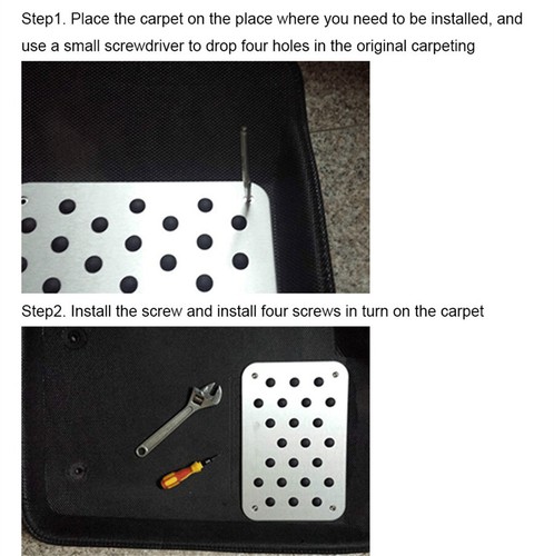 Car Floor Mat Carpet Patch Aluminum Non-slip Foot Heel Scuff Plate ...