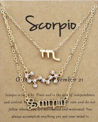 Scorpio zodiac necklace 3 Piece Set | eBay