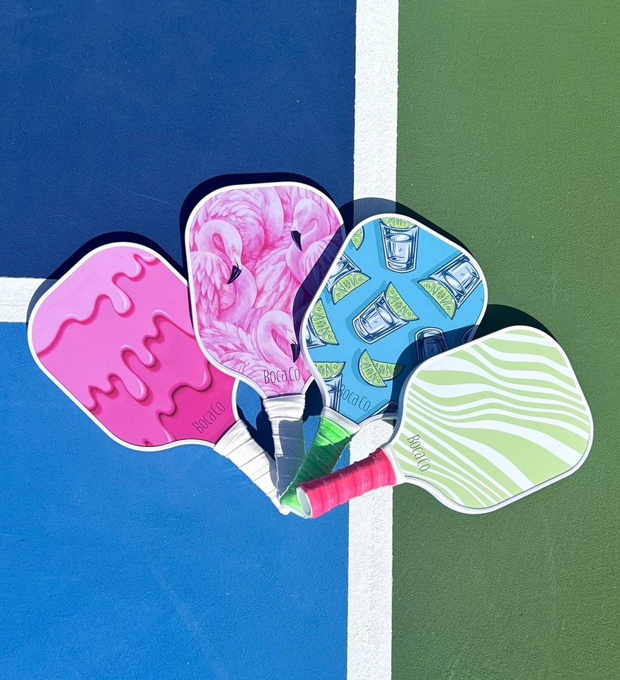 Green Wave Carbon Fiber Pickleball Paddle, Women’s Girly Neon Green ...