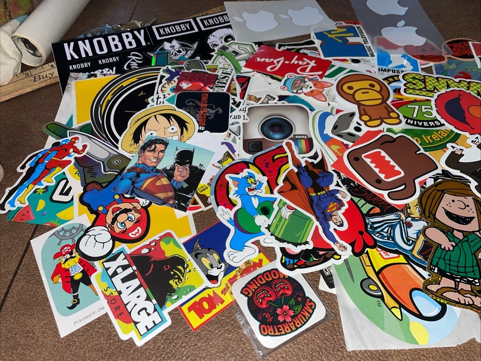 Huge Lot Mixed Pop Culture Stickers 100+ Knobby, Charlie Brown, VW ...