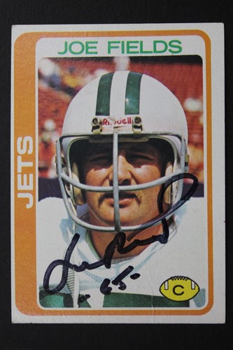 Joe Fields New York Jets Autographed 1978 Topps #161 Signed Football ...