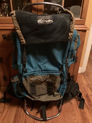 Vintage JANSPORT Green External Frame Hiking Camping Backpack ...
