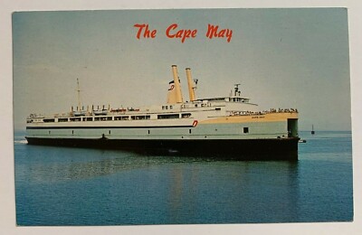 NJ Postcard Cape May - Lewes Ferry The "S.S. Cape May" ca 1960s side ...