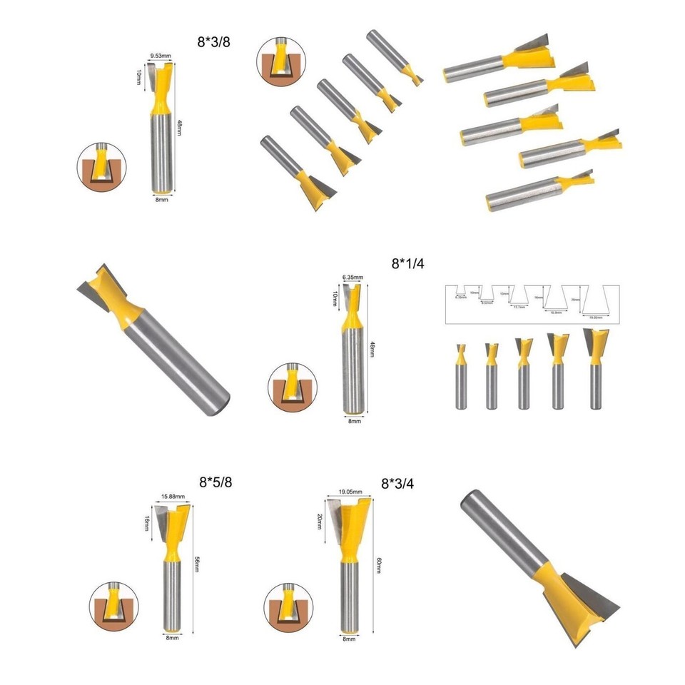 Easy to Use Dovetail Joint Milling Cutter for Woodworking Professionals ...
