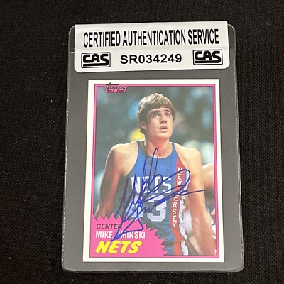 MIKE GMINSKI 1981–82 TOPPS ROOKIE SIGNED AUTOGRAPHED CARD #78 NETS CAS ...